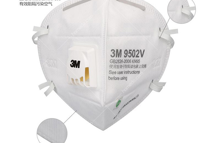 3M KN95 折叠式带阀防护口罩（头戴款） 9502V_报价_价格_3M口罩/面具/空气呼吸器批发采购_河姆渡B2B电子商务平台