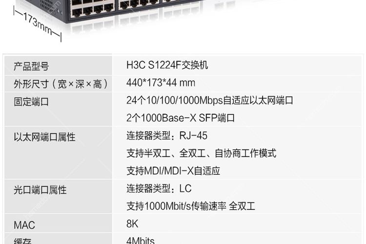 华三 (H3C) S1224F 24口全千兆机架式非网管交换机_报价_价格_华三交换机批发采购_河姆渡B2B电子商务平台
